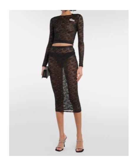 Alessandra Rich Lace Pencil Skirt