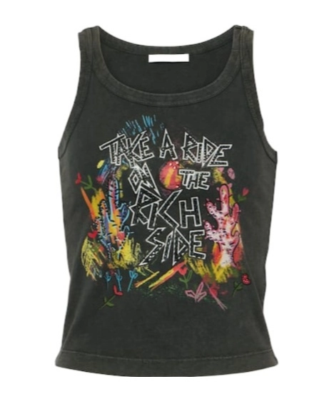 Alessandra Rich Printed Cotton Jersey Tank Top