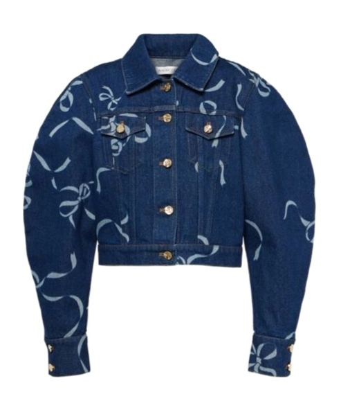 Nina Ricci Printed Denim Jacket - Blue
