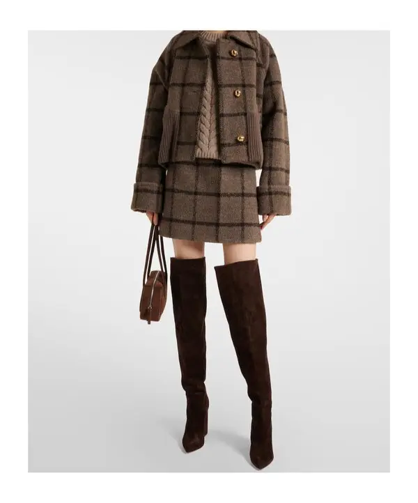 PATOU Check Tweed Mini Skirt