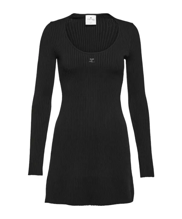 COURREGES Round Neck Long Sleeve Dress