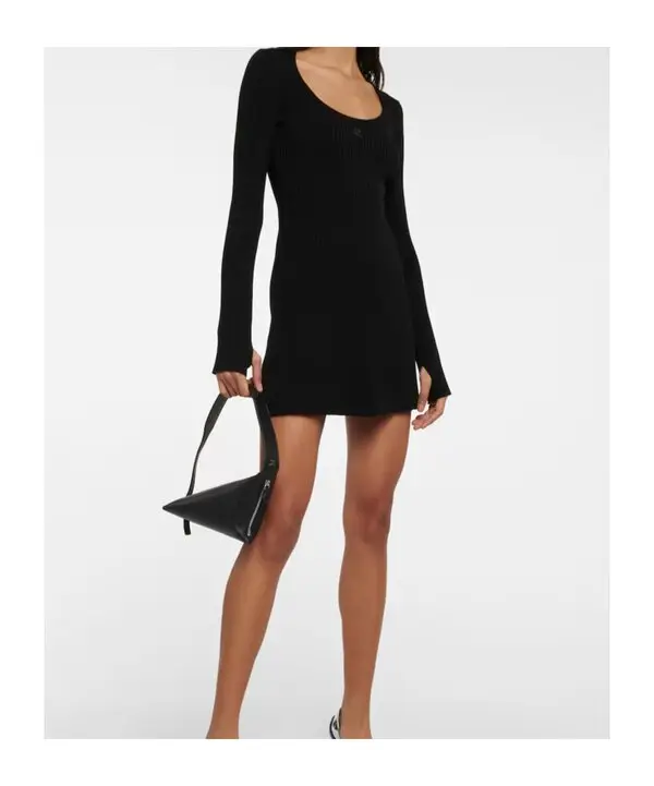COURREGES Round Neck Long Sleeve Dress