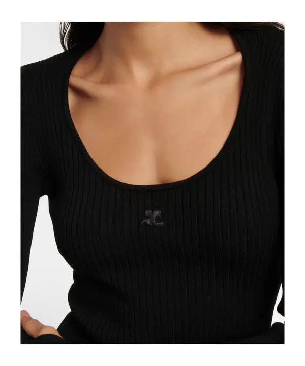 COURREGES Round Neck Long Sleeve Dress