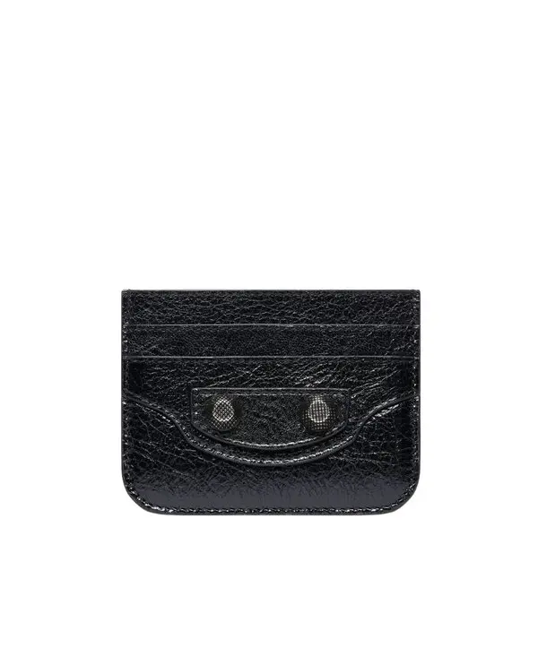 Balenciaga Cagole Crinkled Cardholder - Black