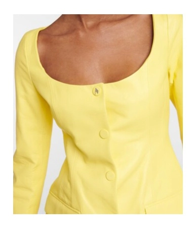 Attico Marie Leather Blazer
