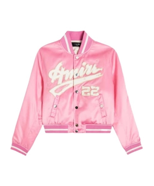 Amiri Logo Sateen Bomber Jacket - Pink