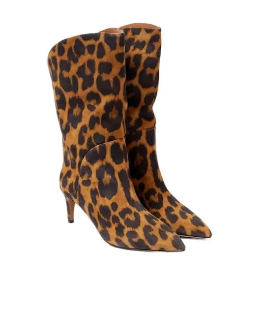 Paris Texas Leopard-print Suede Boots - Brown