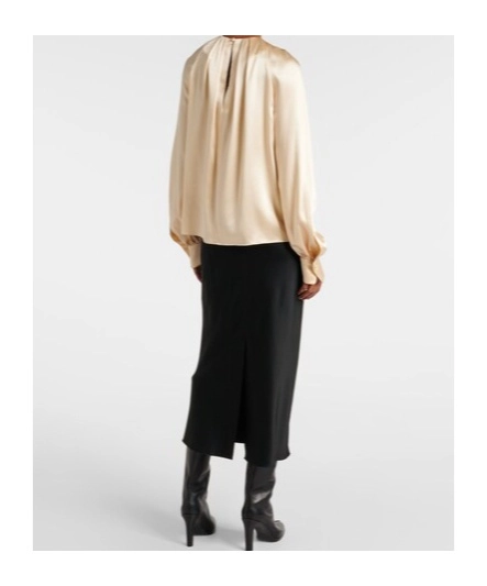 Max Mara Elegante Key Torchon Silk Satin Blouse