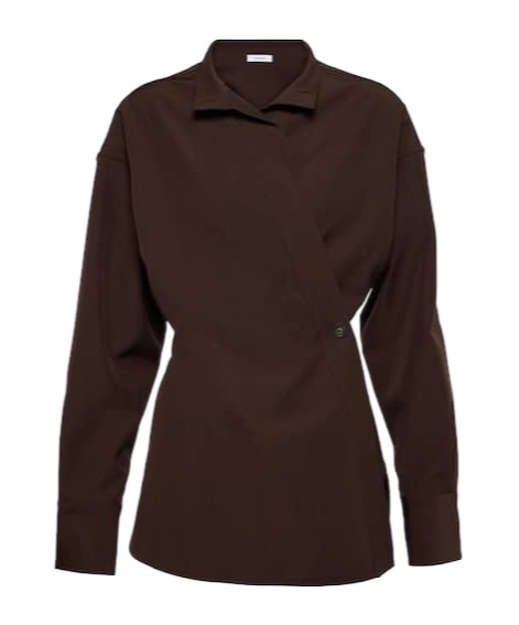 FERRAGAMO Wrap Wool Shirt - Black