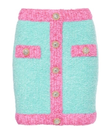 Balmain Knitted Miniskirt - Blue