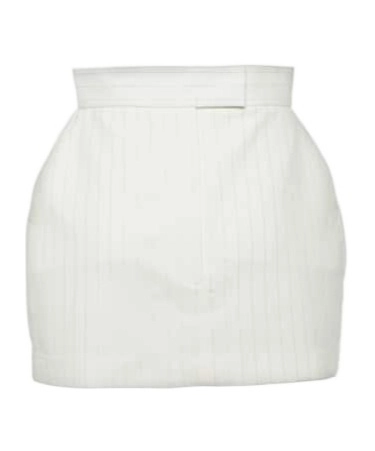 Alex Perry High-rise Pinstripe Miniskirt - White