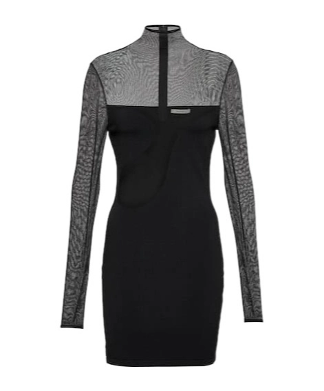 NENSI DOJAKA Mesh And Jersey Minidress