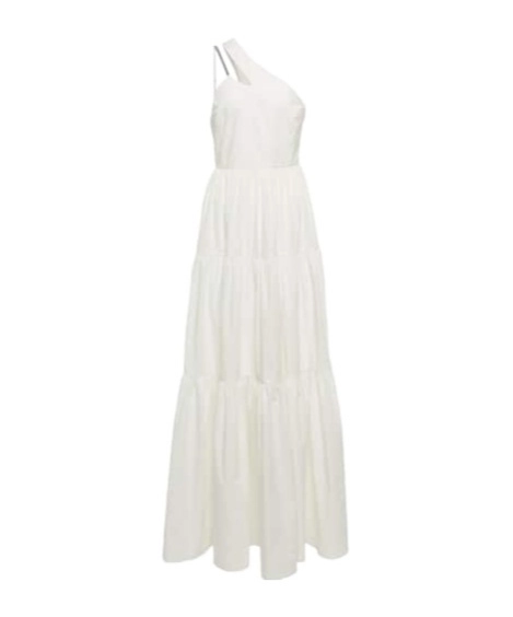 Brunello Cucinelli Embellished One-shoulder Maxi Dress - White