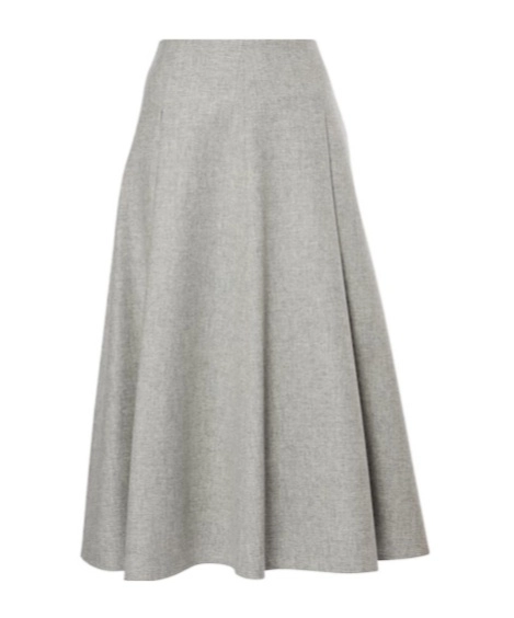 Brunello Cucinelli Wool And Cashmere Flannel Midi Skirt - Gray