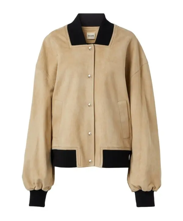 Khaite Spence Suede Bomber Jacket