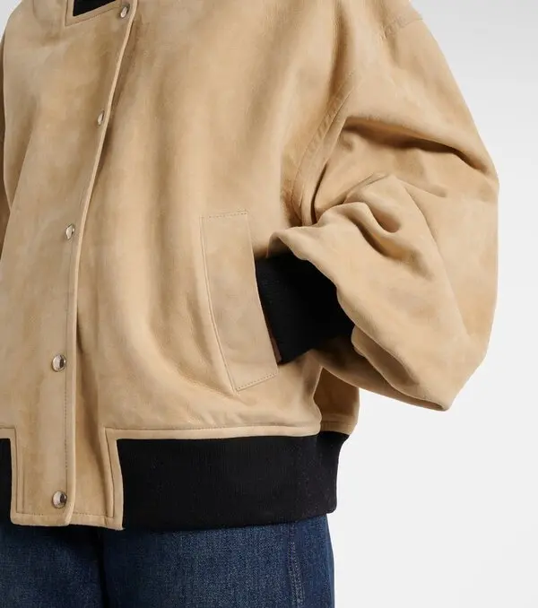 Khaite Spence Suede Bomber Jacket