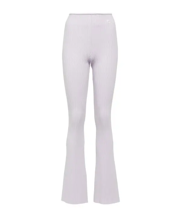 COURREGES Reedition Ribbed-knit Flared Pants - White