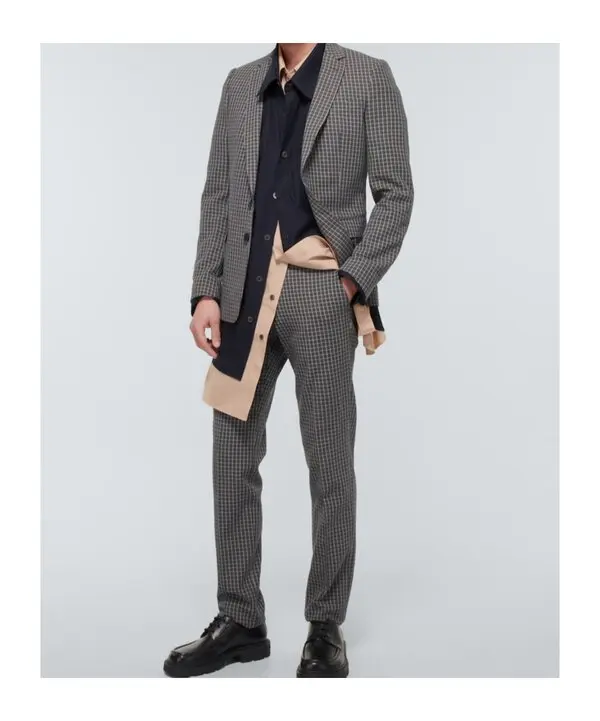 Dries Van Noten Checked Cotton Suit