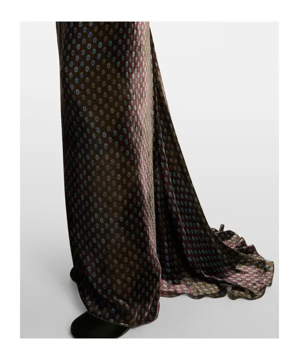 Dries Van Noten Printed Satin Maxi Skirt