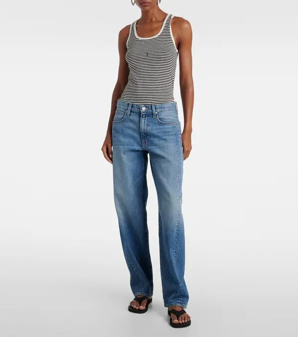 SLVRLAKE Wide-leg Faded Denim Trousers