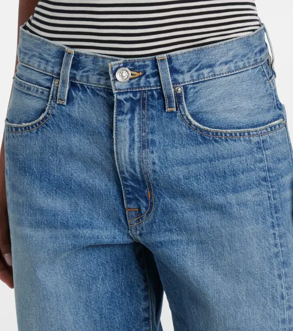 SLVRLAKE Wide-leg Faded Denim Trousers