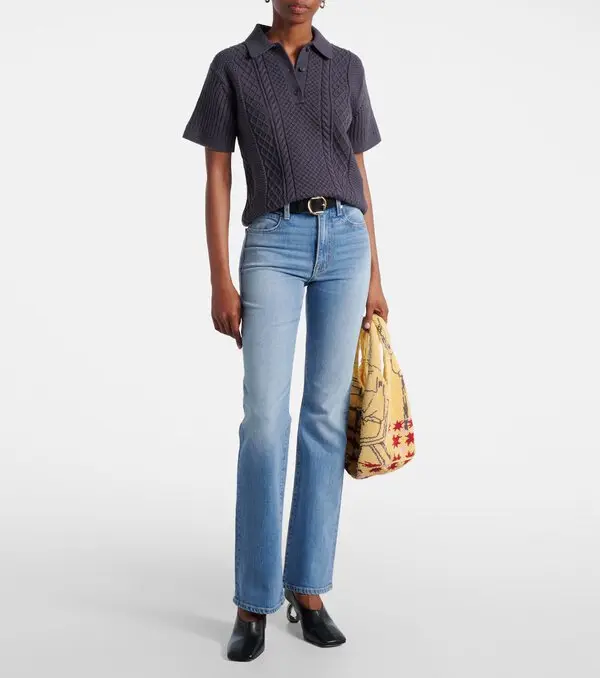 SLVRLAKE Flared Faded Denim Trousers