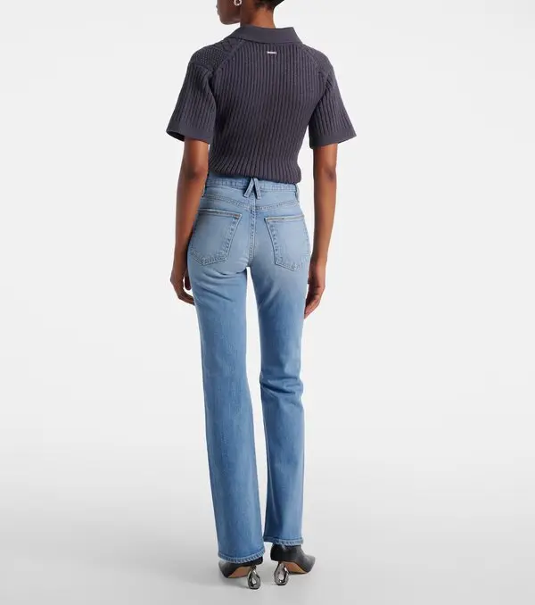 SLVRLAKE Flared Faded Denim Trousers