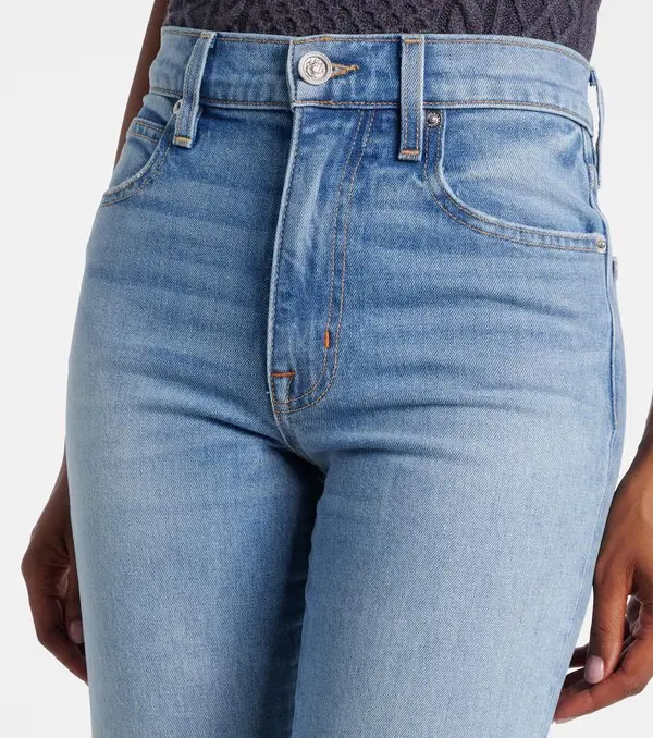 SLVRLAKE Flared Faded Denim Trousers