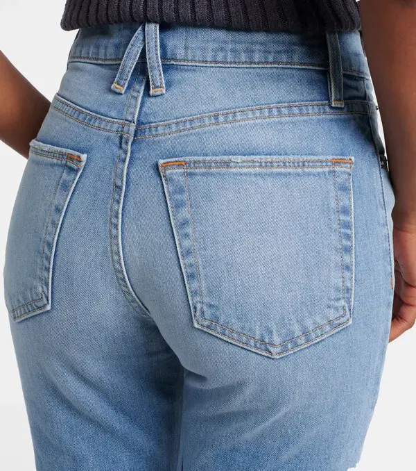 SLVRLAKE Flared Faded Denim Trousers