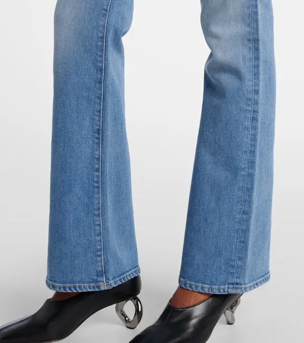 SLVRLAKE Flared Faded Denim Trousers
