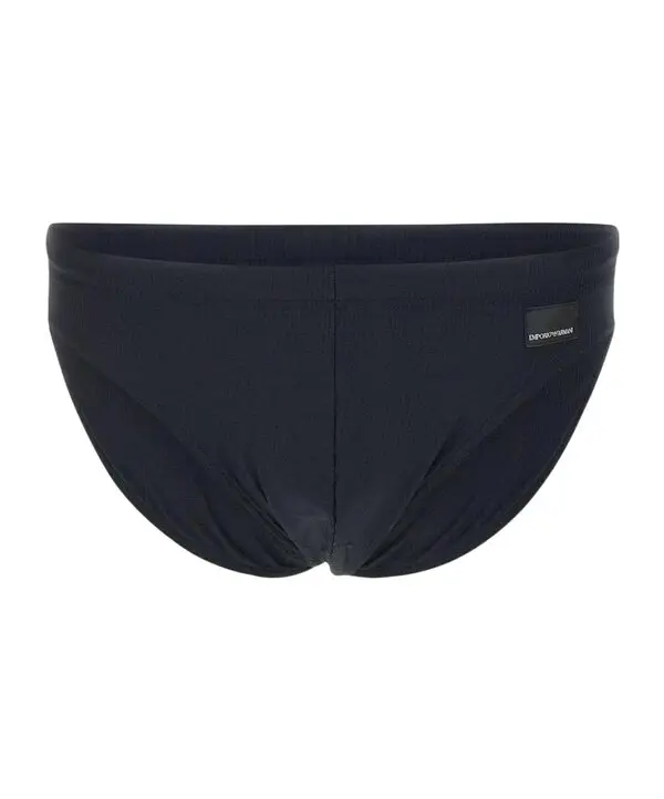 Emporio Armani Low Rise Fine-ribbed Swim Briefs - Black