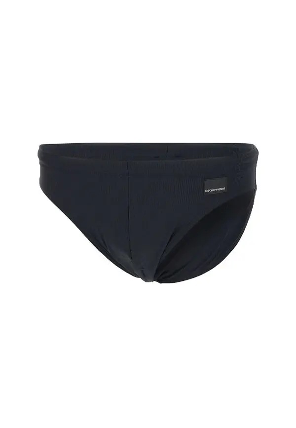 Emporio Armani Low Rise Fine-ribbed Swim Briefs