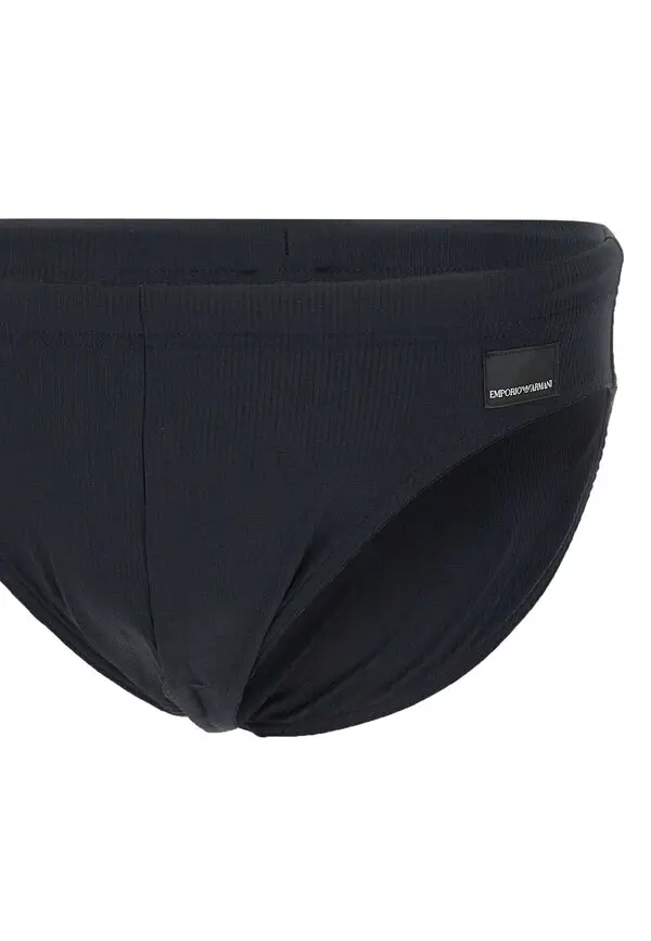 Emporio Armani Low Rise Fine-ribbed Swim Briefs