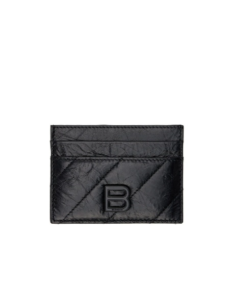 Balenciaga Quilted Pleated Card Bag - Black