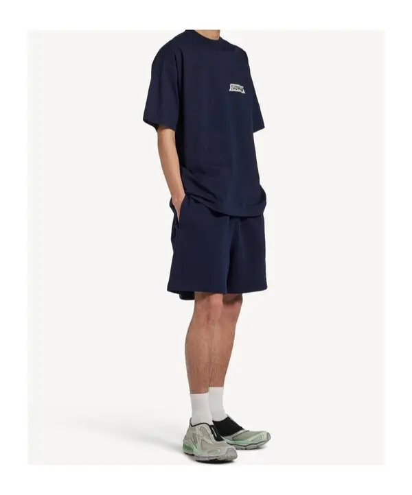 Balenciaga Masking Tape Medium Fit T-shirt In Navy - Navy Blue
