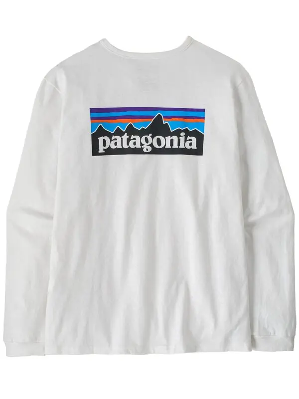 Patagonia L/s P-6 Logo Responsibili-tee - White
