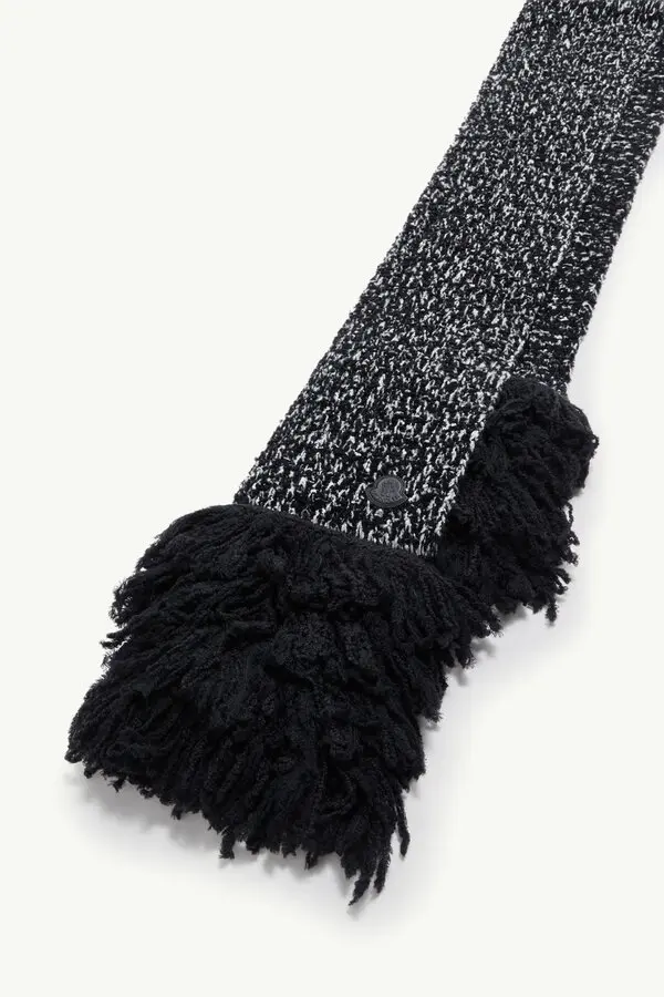 Moncler Fringe-trim Wool Blend Scarf