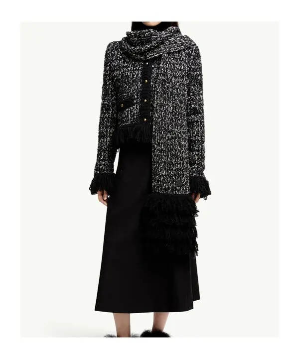 Moncler Fringe-trim Wool Blend Scarf