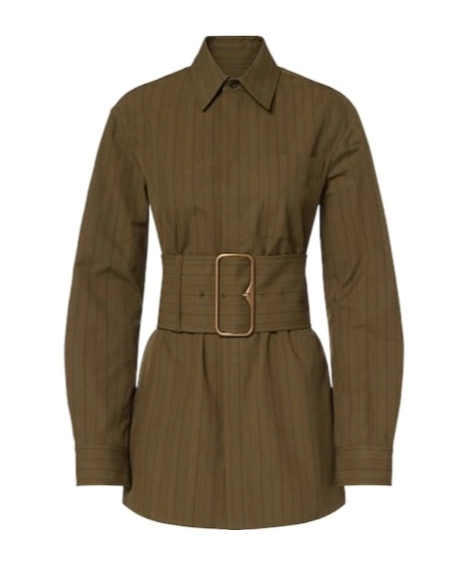 Burberry Belted Cotton Overshirt - Green