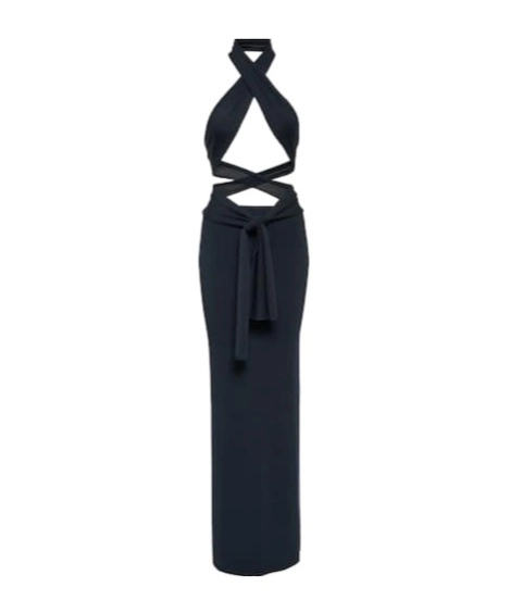 AYA MUSE Acis Halterneck Knit Maxi Dress - Black