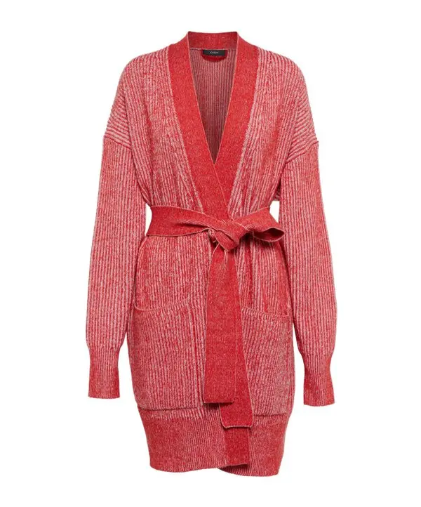 JOSEPH V-neck Knitted Sweater With Tie Belt