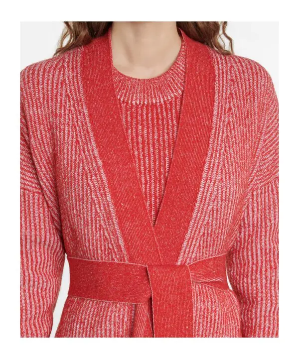 JOSEPH V-neck Knitted Sweater With Tie Belt