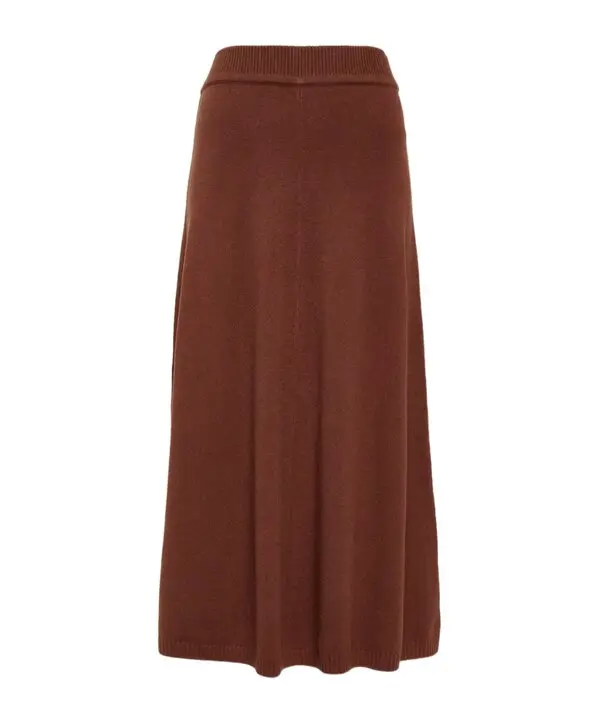 JOSEPH Pleated Detail Midi Skirt - Brown
