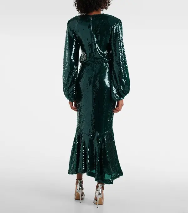 ROTATE BY BIRGER CHRISTENSEN Sequined Long-sleeved Dress