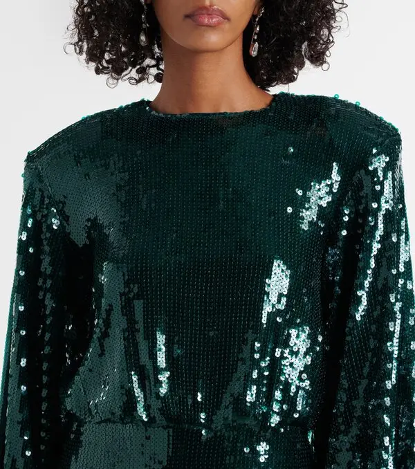 ROTATE BY BIRGER CHRISTENSEN Sequined Long-sleeved Dress