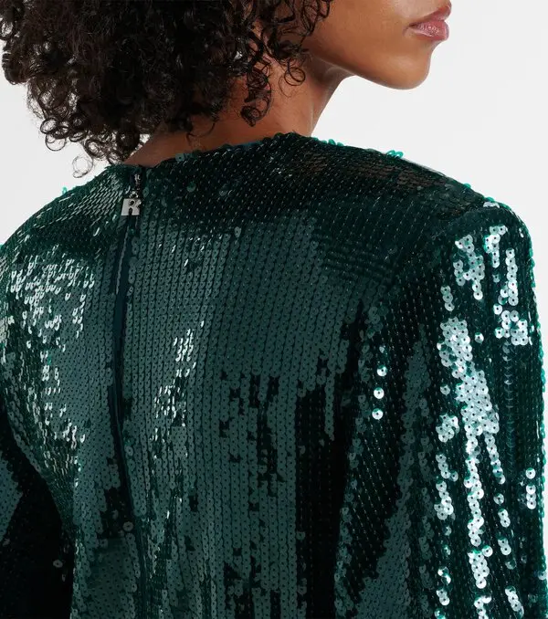 ROTATE BY BIRGER CHRISTENSEN Sequined Long-sleeved Dress