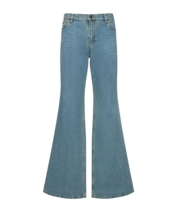 Magda Butrym High Rise Flared Cotton Denim Jeans