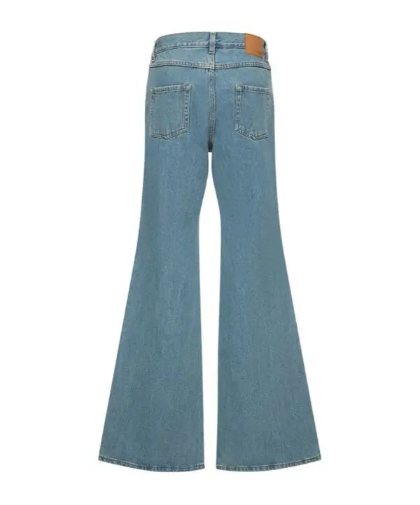 Magda Butrym High Rise Flared Cotton Denim Jeans