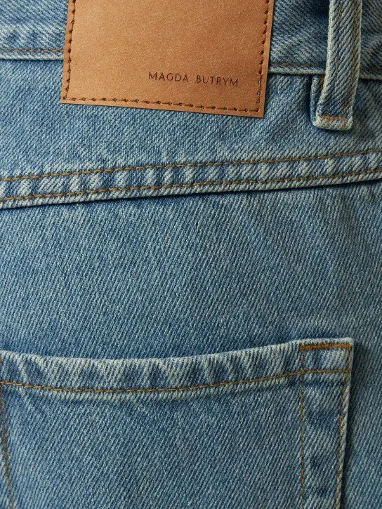 Magda Butrym High Rise Flared Cotton Denim Jeans