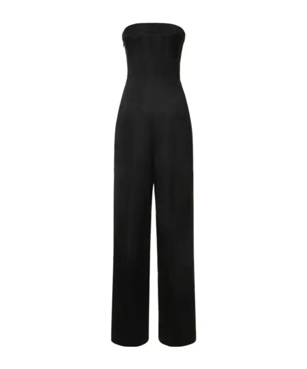 Stella McCartney Crepe Corset Wide Leg Jumpsuit